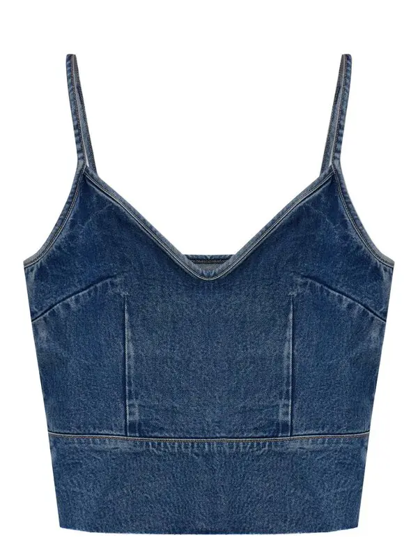 ALLSAINTS Lilah Denim Top - Navy Blue