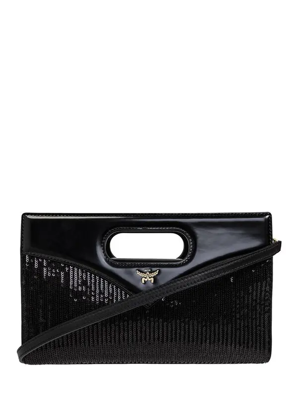 Mcm Sequined Handbag - Black