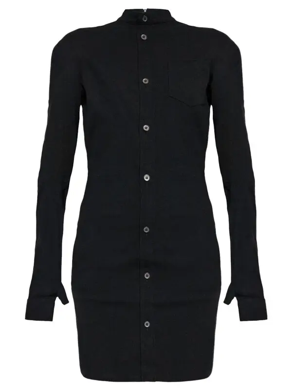 Issey Miyake Long Sleeve Mini Dress - Black