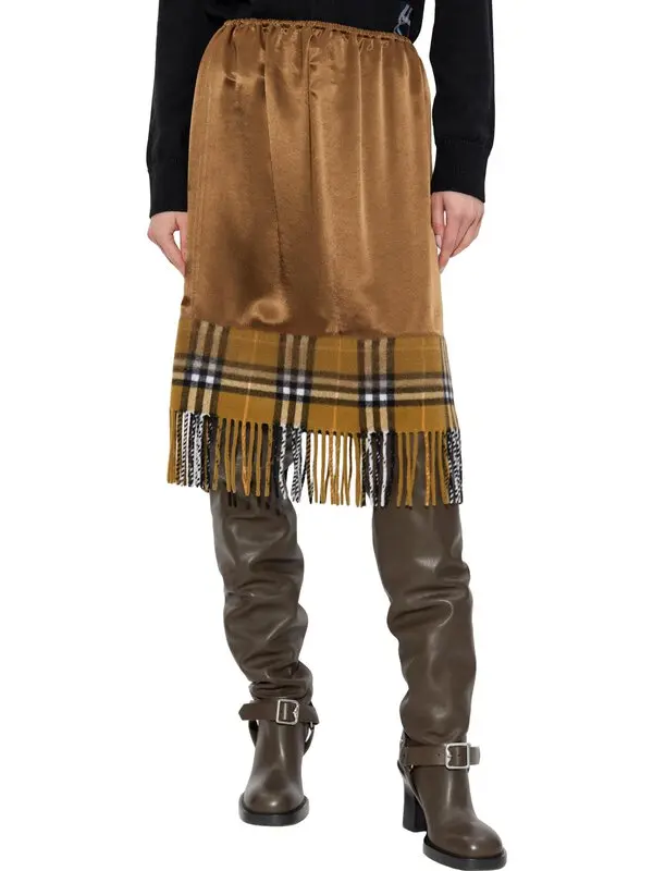 Burberry Fringe Hem Skirt - Brown