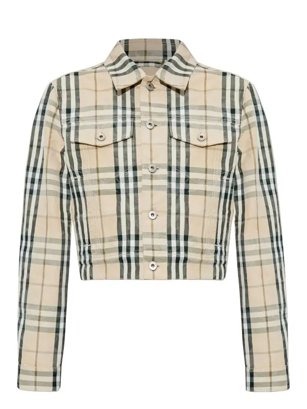 Burberry Check Pattern Jacket - Cream