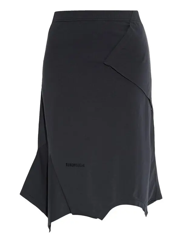 Vetements Asymmetric Midi Skirt With Decorative Trim - Grey