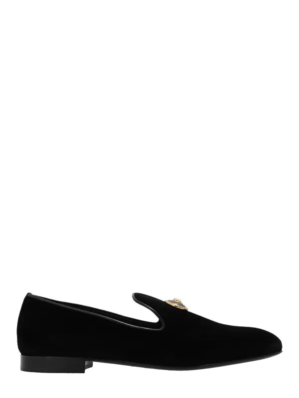 Versace Velvet Slippers - Black