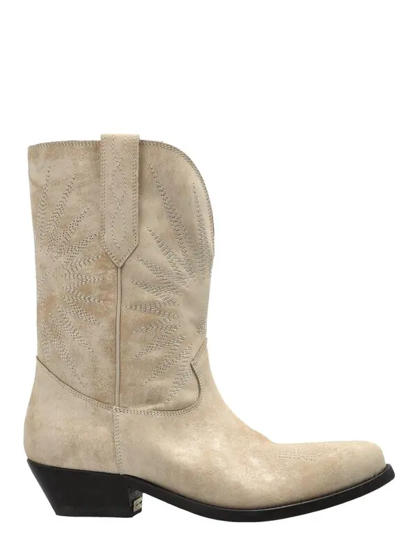 GOLDEN GOOSE Wish Star Cowboy Boots - Cream