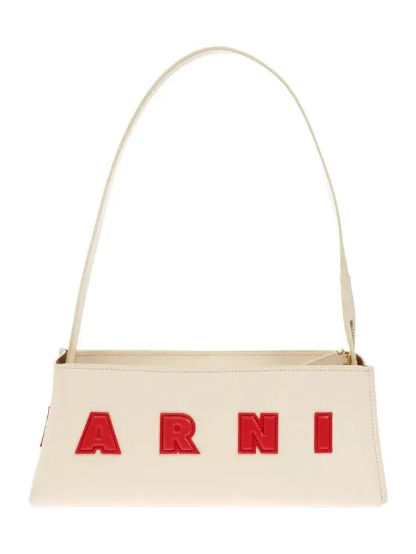 Marni Logo Shoulder Bag - Cream
