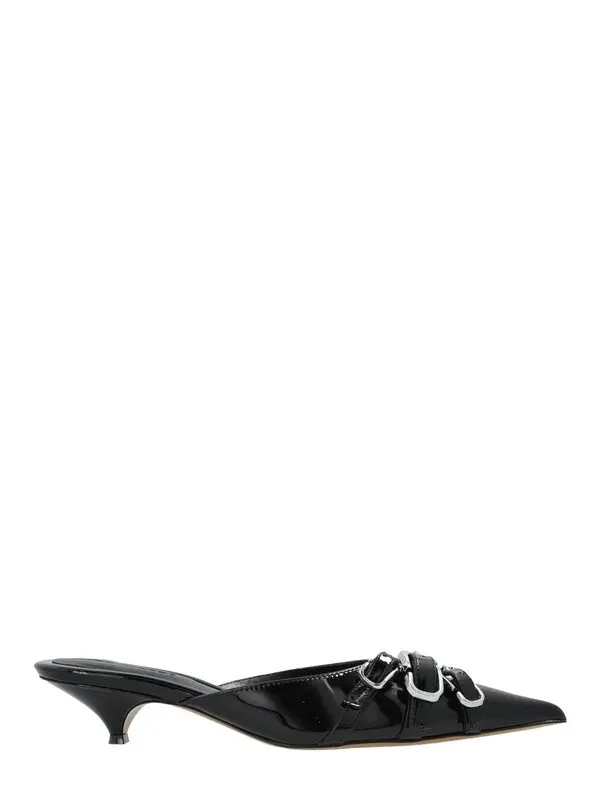 Marc Jacobs Patent Leather Emma Heeled Slides - Black