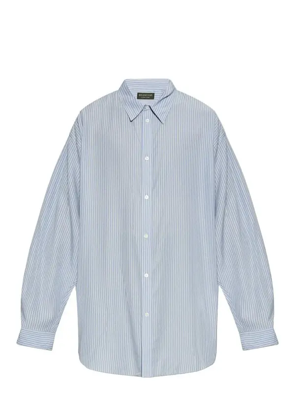 Balenciaga Shirt With Stripe Pattern - Light Blue