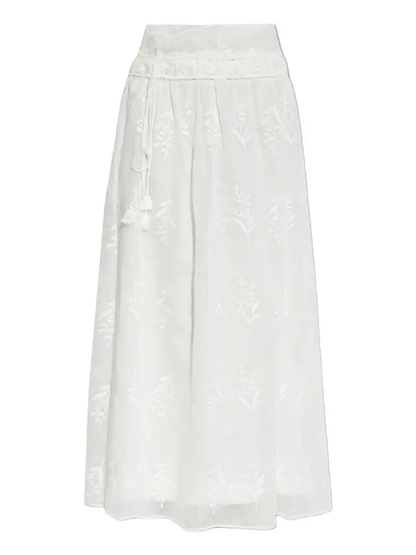 Munthe Floral Motif Ankle-length Skirt - White