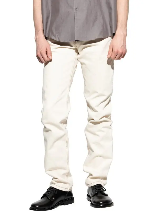 Ami Trousers With Logo - Cream