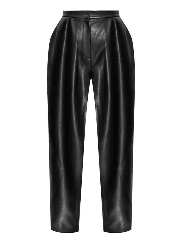 Balmain Vegan Leather Trousers - Black