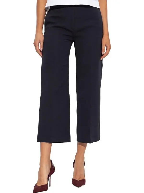 Max Mara Novella' Creased Wide Leg Trousers - Navy Blue