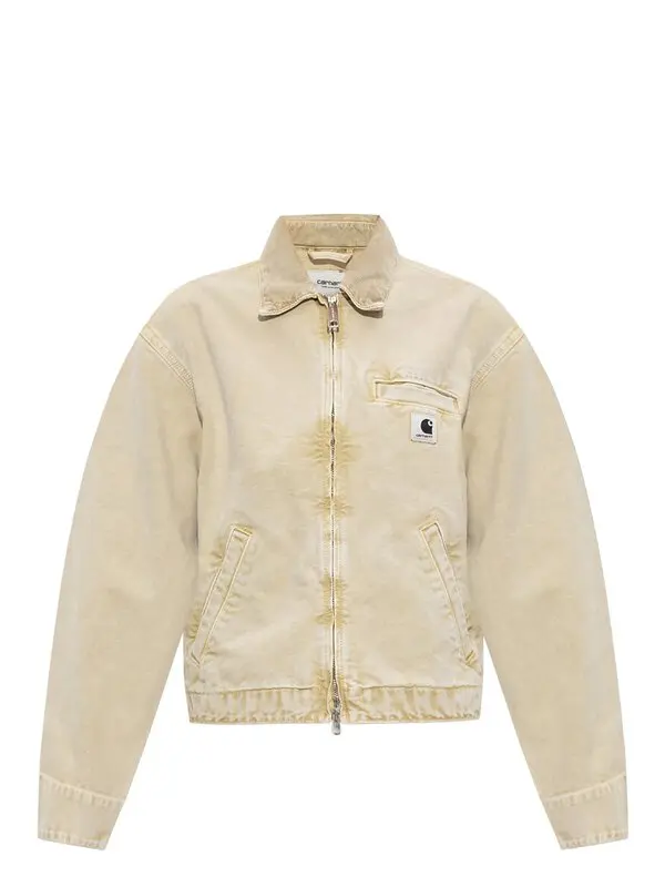 Carhartt Work In Progress Jacket With Logo Patch - Beige