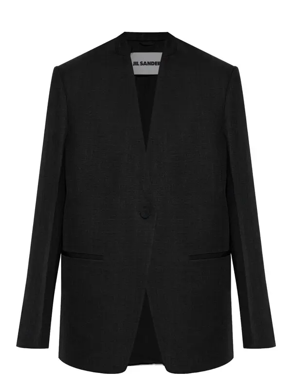 JIL SANDER Blazer With Silk Trim - Black