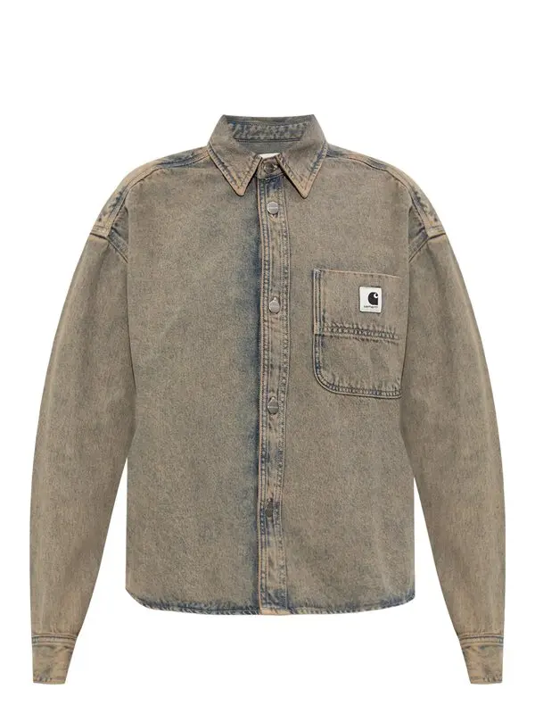 Carhartt Work In Progress Vintage-effect Denim Shirt - Grey