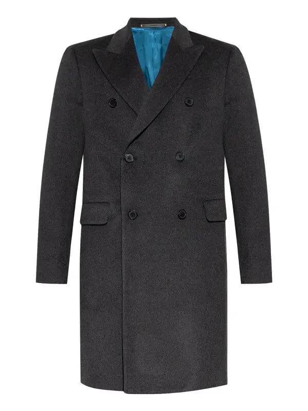 Paul Smith Double-breasted Wool And Cashmere Coat - Grey