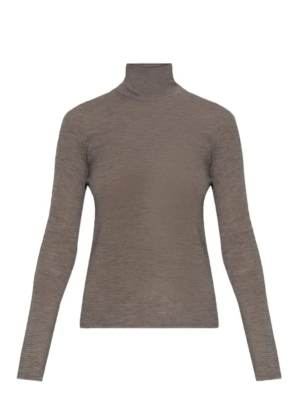 LISA YANG Cashmere Mock Neck Top - Beige