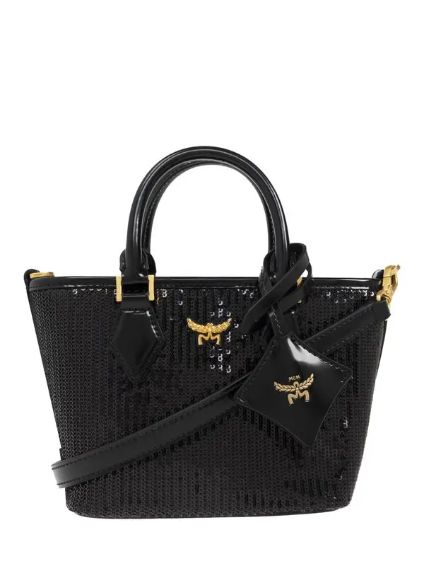 Mcm Lamb Leather Handbag - Black