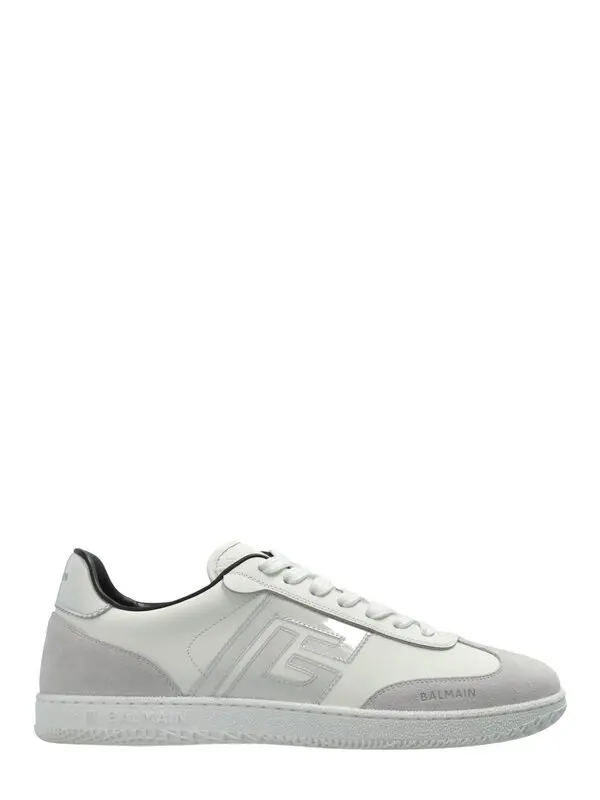 Balmain Leather And Suede Sneakers - White