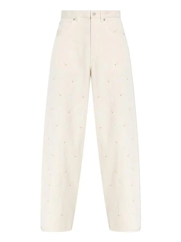 Marni Trousers With Embroidered Pattern - Cream
