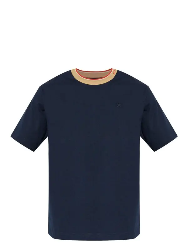 Burberry T-shirt With Logo - Navy Blue