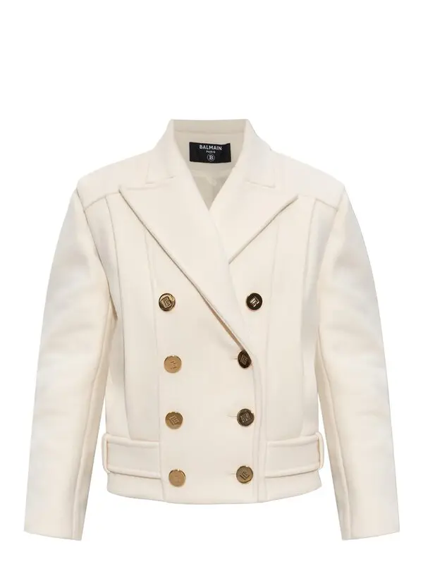 Balmain Wool And Cashmere Double-breasted Coat - Cream