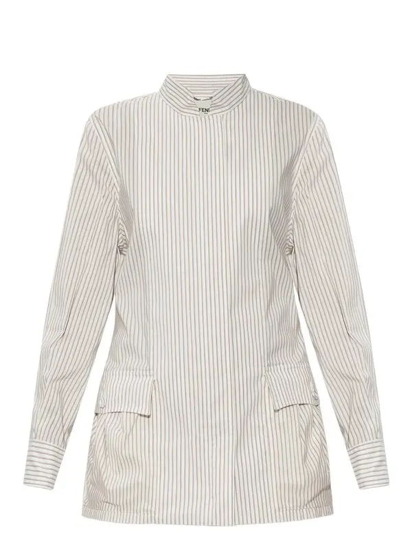Fendi Striped Jacket - White