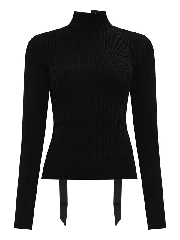 Balenciaga Top With Decorative Ribbon Interlacing - Black