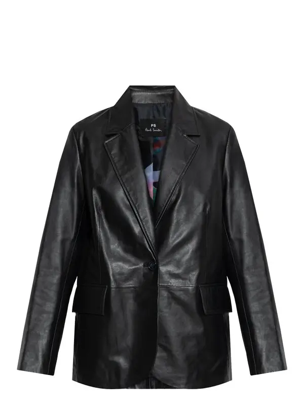 Paul Smith Leather Blazer - Black