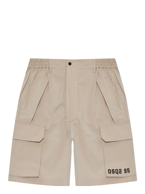Dsquared2 Printed Loose Fit Shorts - Beige