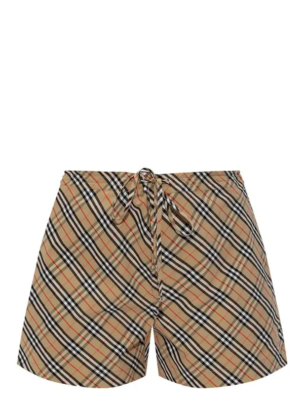 Burberry Check Cotton Shorts - Beige