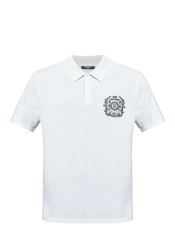 Balmain Polo With Logo - White