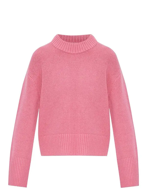 LISA YANG Cashmere Knit Mock Neck Sweater - Pink