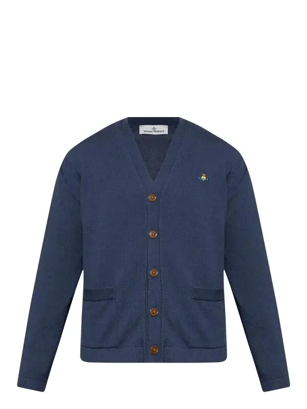 VIVIENNE WESTWOOD Logo Cardigan - Navy Blue