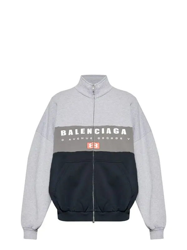 Balenciaga Sweatshirt With Printed Logo - Grey