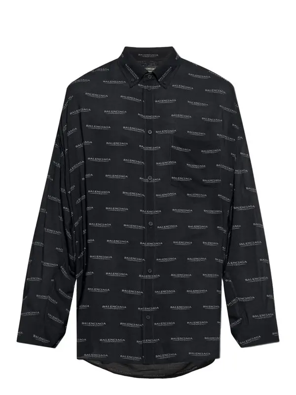 Balenciaga Shirt With Monogram - Black