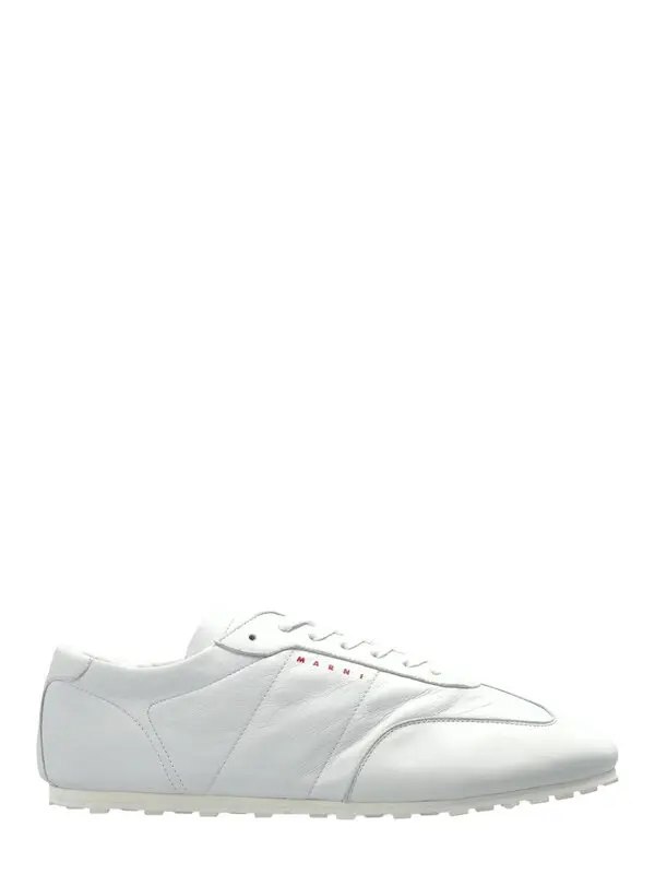 Marni Logo Leather Sneakers - White