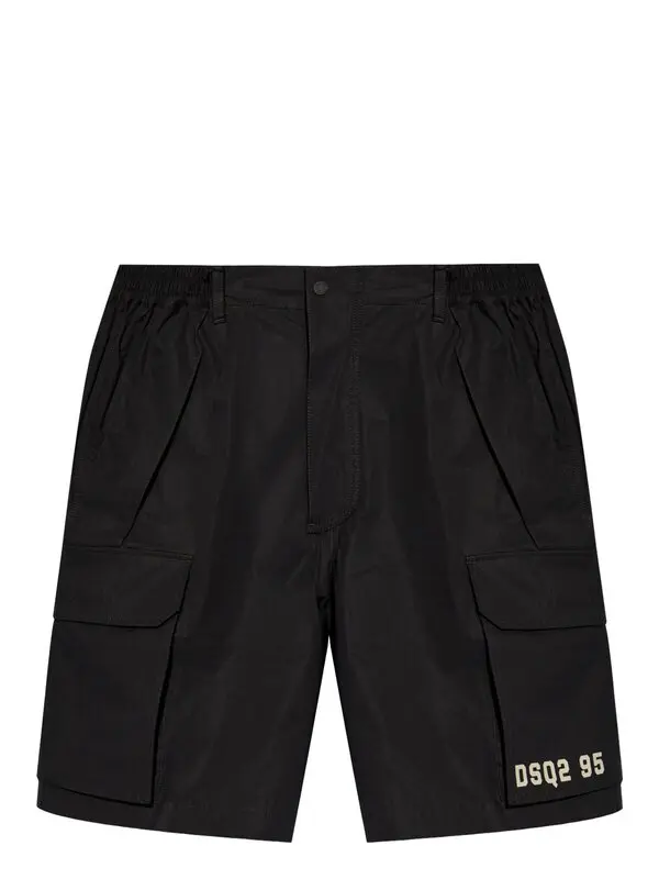 Dsquared2 Printed Cotton-blend Cargo Shorts - Black