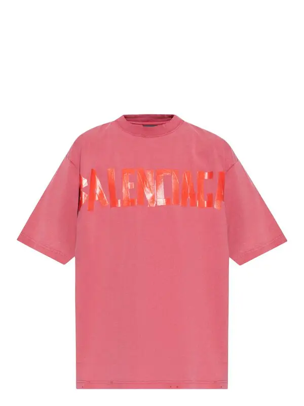 Balenciaga T-shirt With Printed Logo - Pink
