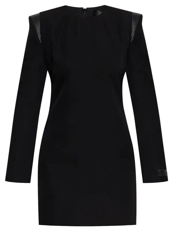 Versace Dress With Leather Inserts - Black