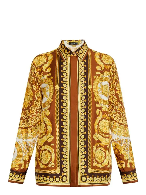 Versace Barocco Print Silk Shirt - Multicolour
