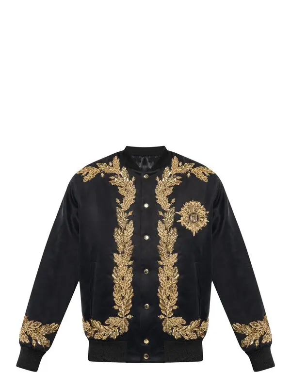 Balmain Embroidered Bomber Jacket - Navy Blue
