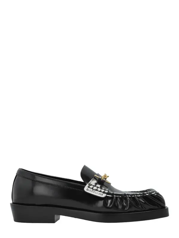 Balmain Leather Loafers - Black