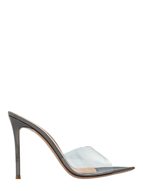 GIANVITO ROSSI Elle Heeled Mules - Silver