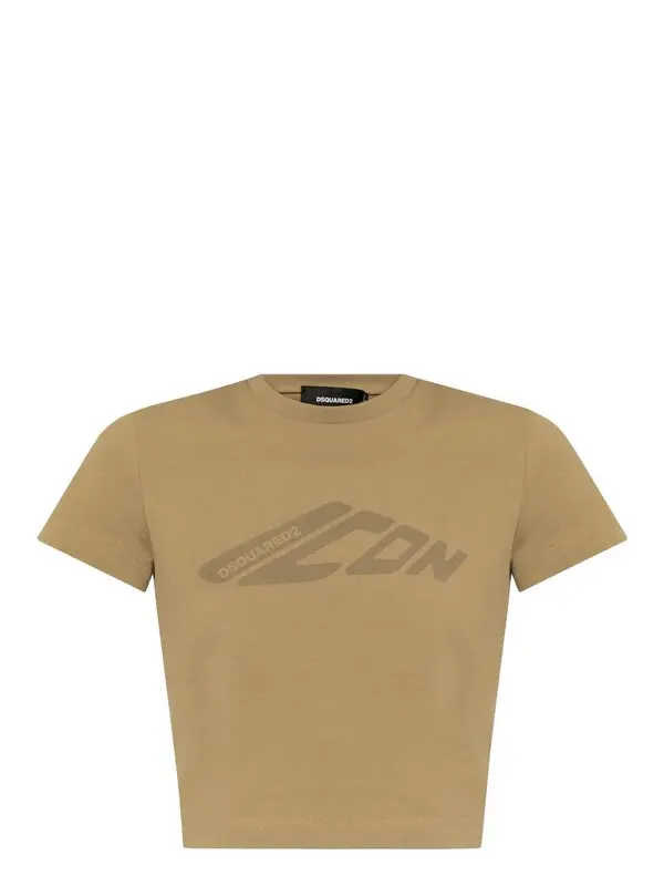 Dsquared2 T-shirt With Printed Logo - Beige