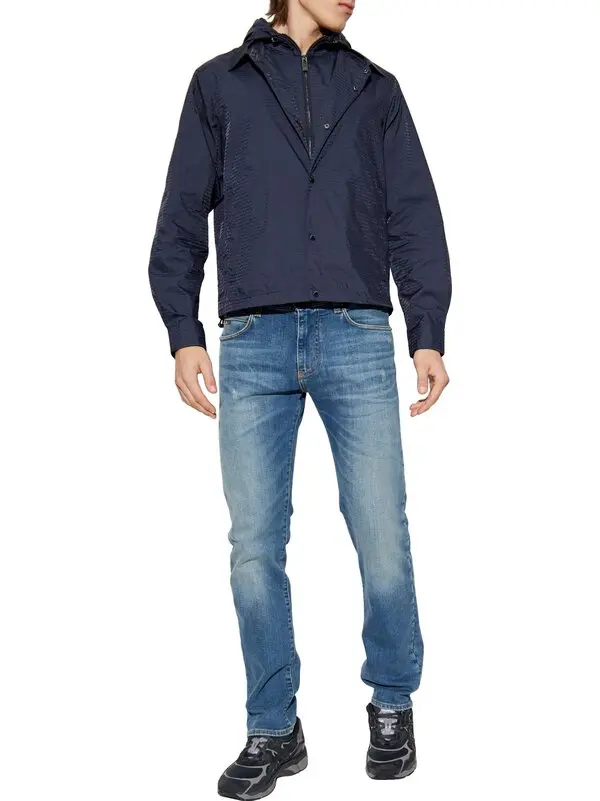 Emporio Armani Jacket With Detachable Hood - Navy Blue