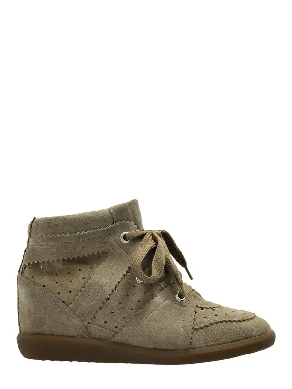 Isabel Marant Suede Bobby Wedge Boots - Green