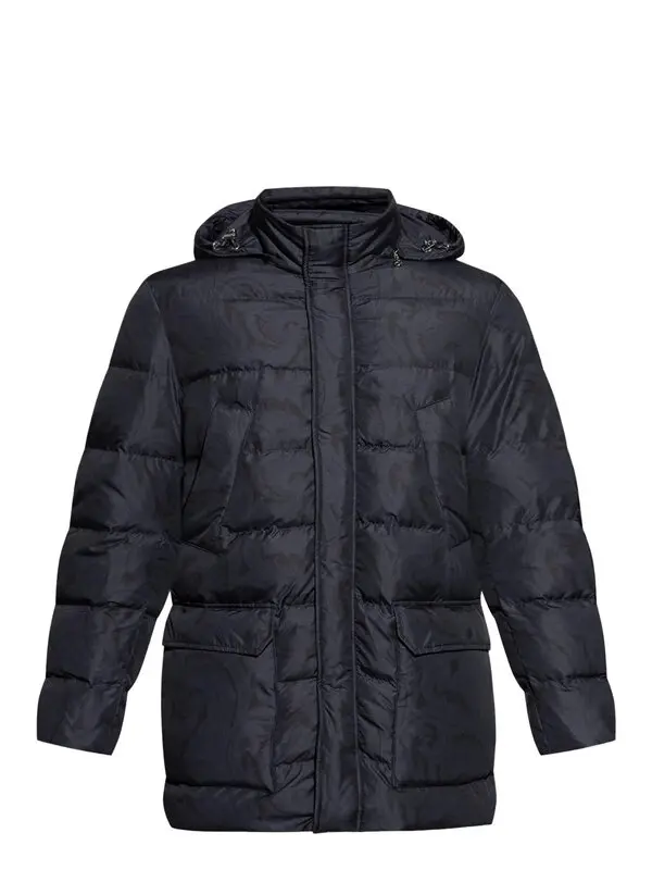 Etro Down Jacket With Detachable Hood - Navy Blue