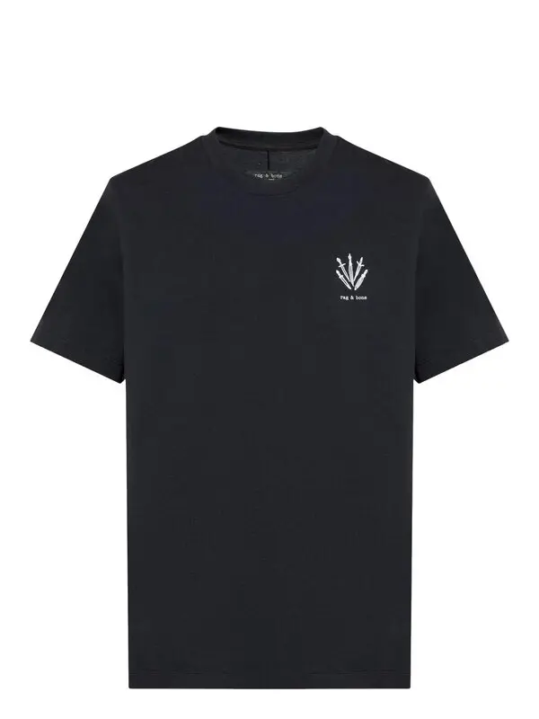 Rag & Bone Cotton T-shirt With Logo - Black