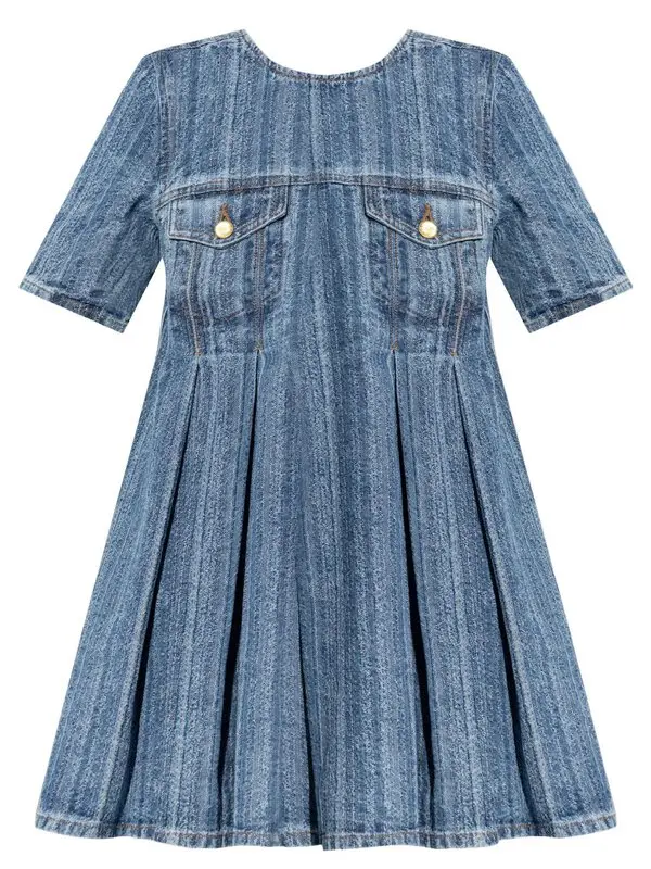 GANNI Denim Dress With Darts - Blue