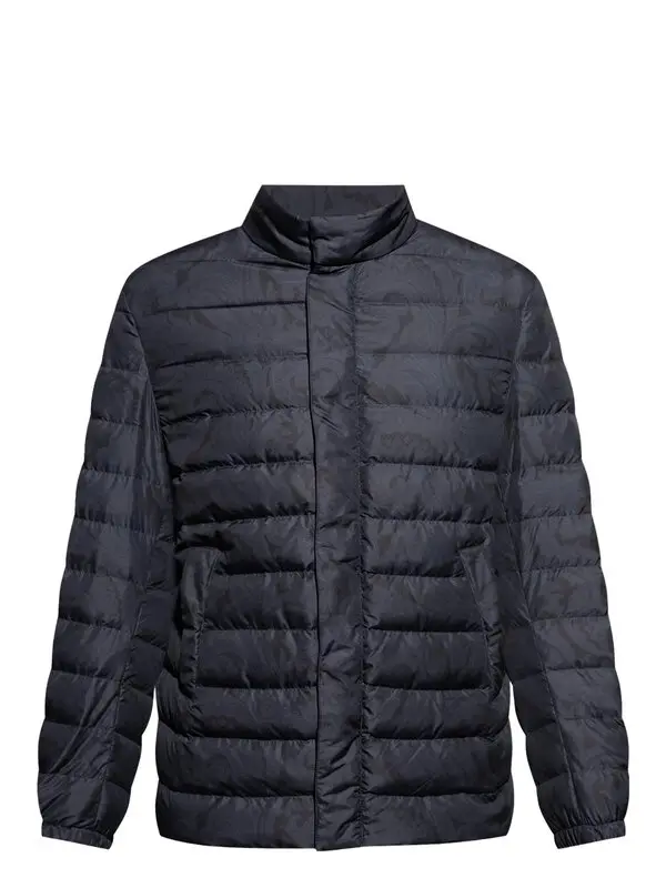 Etro Down Jacket With Stand-up Collar - Navy Blue